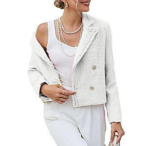 White Blazer Jackets for Women Old Money Aesthetic Sweater Clothes Off White Nude Blazers Jacket Chanel Zara Urban Revivo Clothing Cardigan Cute Ladies Outfits White 0M