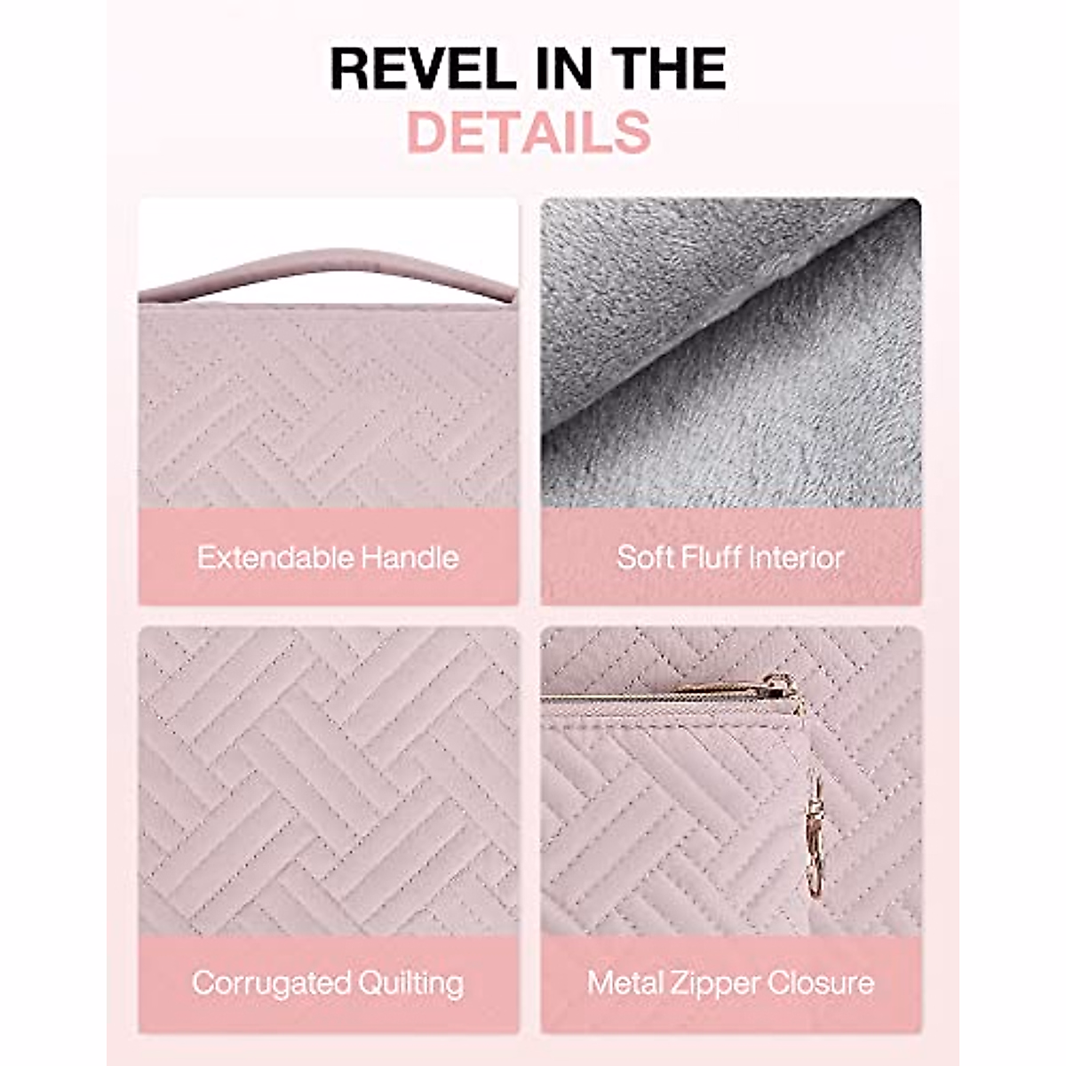 BAGSMART Laptop Sleeve Bag Compatible with MacBook Air/Pro, 13-13.3 inch Notebook, Pro 14 Inch, Air M2 13 Case Accessories Bag, Pink