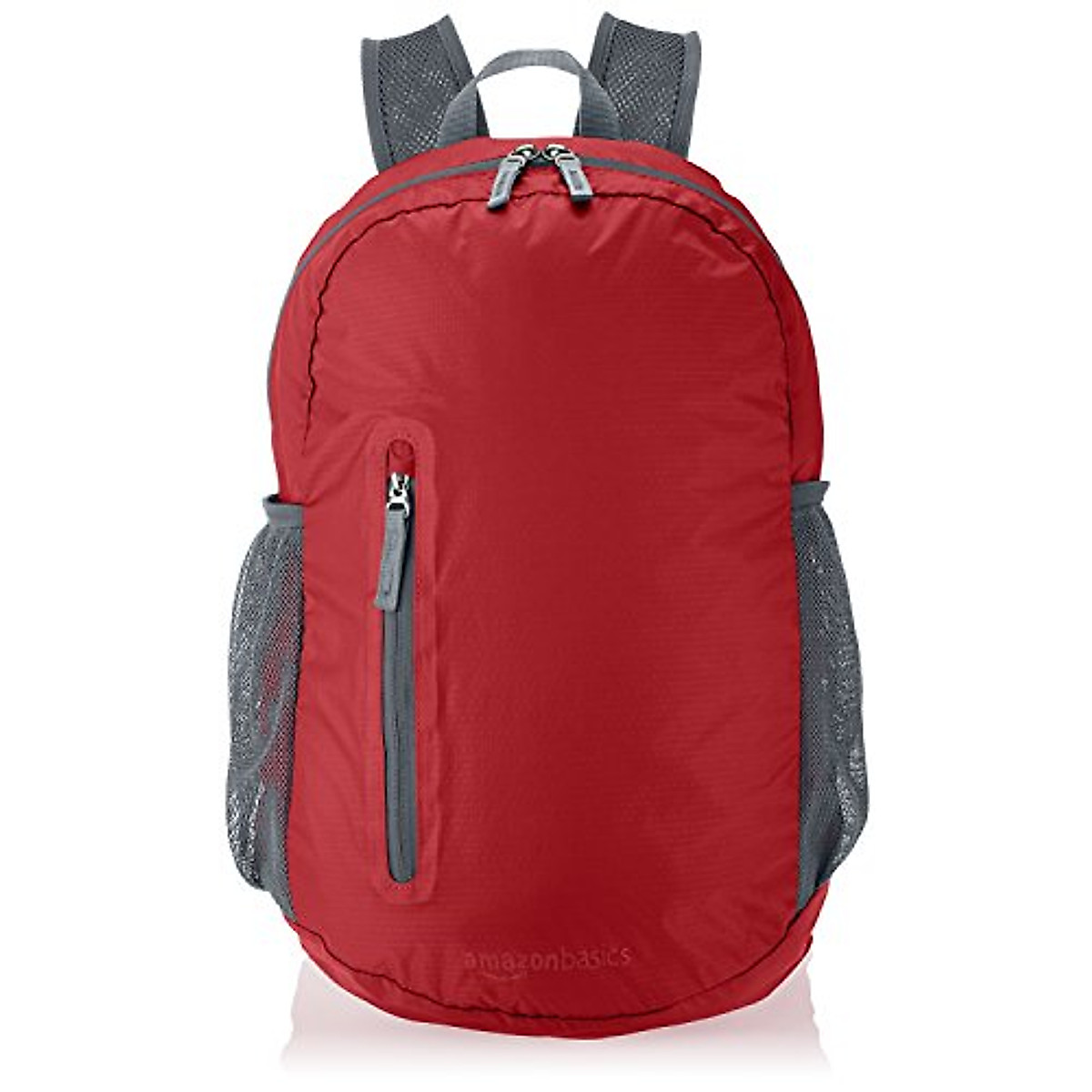 Amazon Basics Lightweight Packable Hiking Travel Day Pack Backpack - 17.5 x 17.5 x 11.5 Inches, 25 Liter, Red