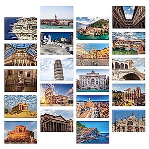 Dear Mapper Italy Vintage Landscape Postcards Pack 20pc/Set Postcards from Around the World Greeting Cards for Business World Travel Postcard for Mailing Decor Gift