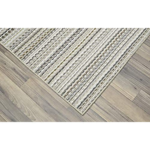 Garland Rug Carnival Area Rug, 5-Feet by 7-Feet, Random Earthtone Stripes