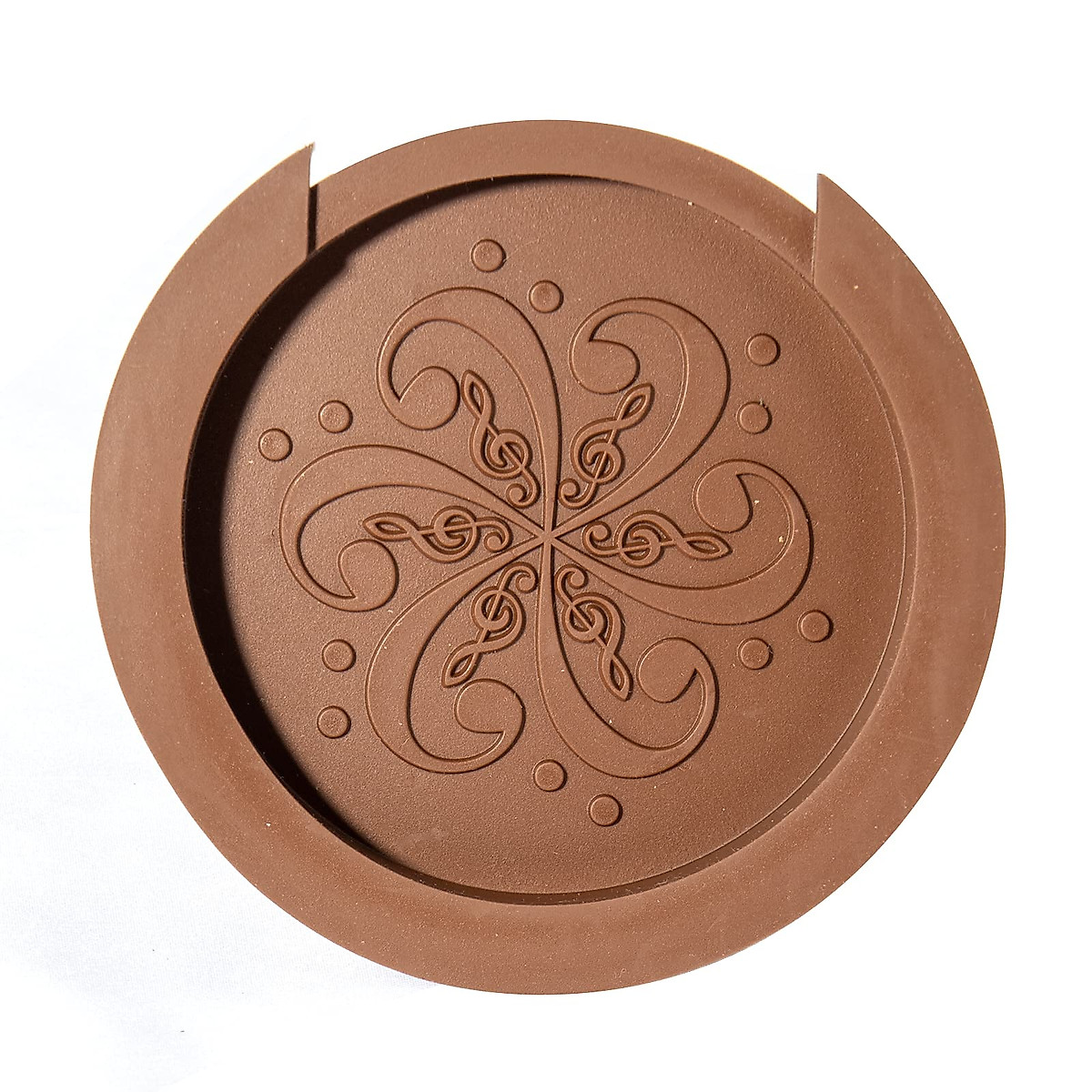 Cheerock Guitar Soundhole Cover 4 inch, Soft Rubber Sound Hole Cover to Reduce Feedback and Noise for Acoustic Guitar 40/41 Inch (Brown)