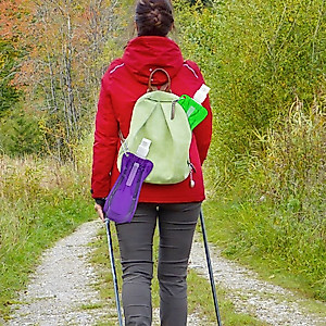 10pcs Collapsible Reusable Water Bottle with Carabiner Clip and folding funnel, for For Gym, Sports, Teams, Hiking, Camping, Biking, Outdoors, Beach, Traveling, Yoga & More, 5 Color