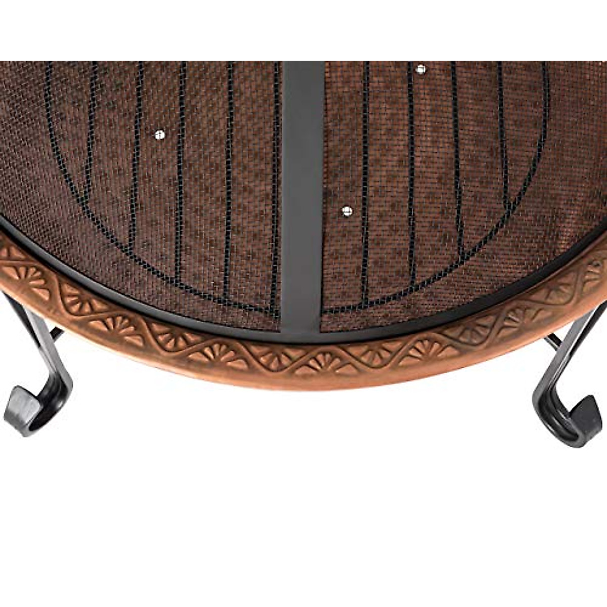 Fire Sense 62665 Fire Pit Palermo Copper with Steel Stand Wood Burning Lightweight Portable Outdoor Firepit Included Mesh Spark Screen Steel Grate Screen Lift Tool & Vinyl Weather Cover - 26.5"