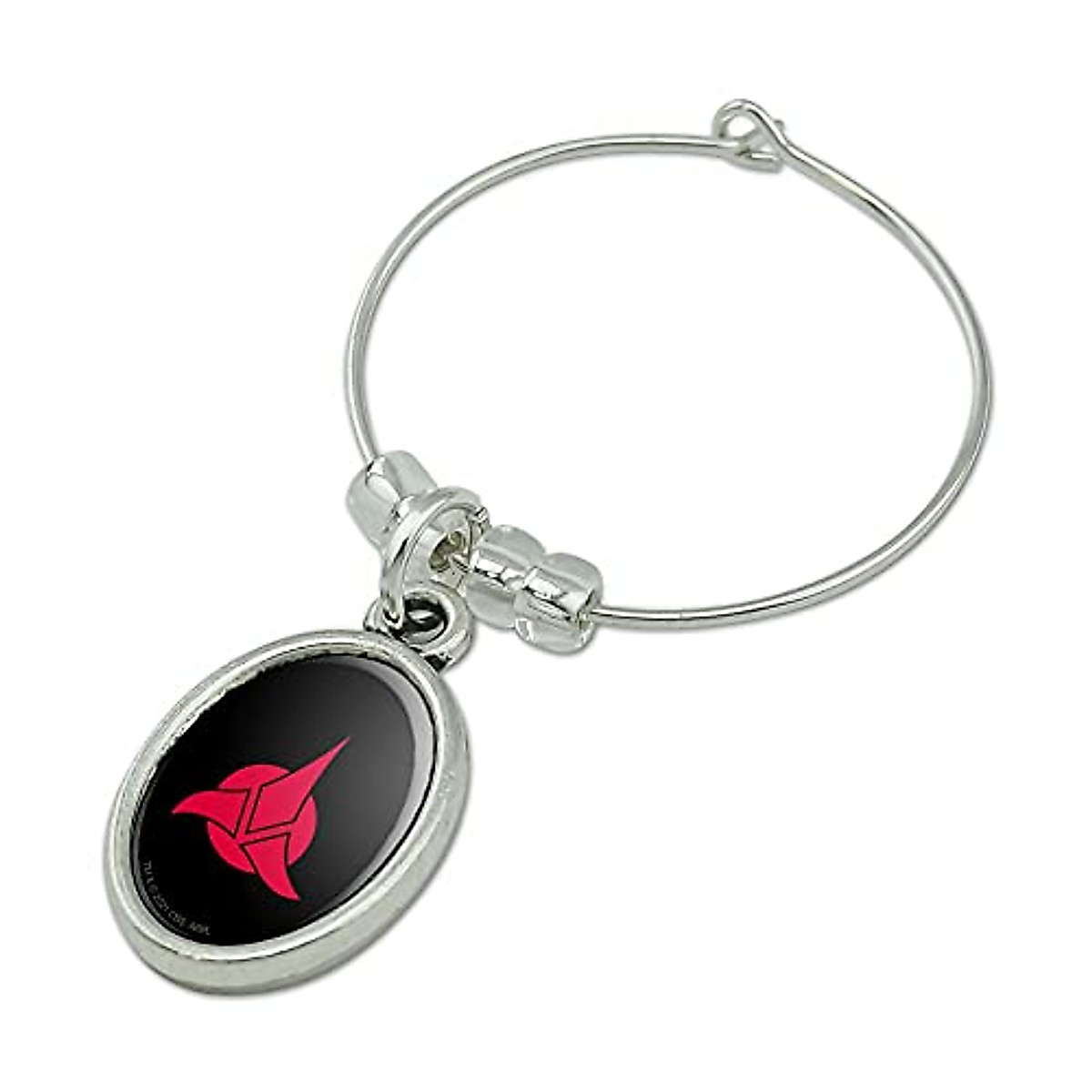 Star Trek Klingon Shield Wine Glass Oval Charm Drink Marker