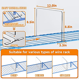 Cq acrylic Closet Shelf Organizer for Wire Shelves -8 Pack -Easy Clip-No Tool- Clear Acrylic Shelf Dividers for Closet Organization for Bedroom/Kitchen/Office/Pantry 8.5" Tall Shelf Separator