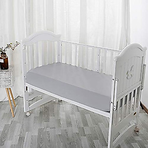 Crib Sheets, Crib Sheets for Boys | Baby Boy Crib Sheets | Microfiber Crib Fitted Sheet for Standard Crib and Toddler Mattress (Gray and Navy, 2 Pack)