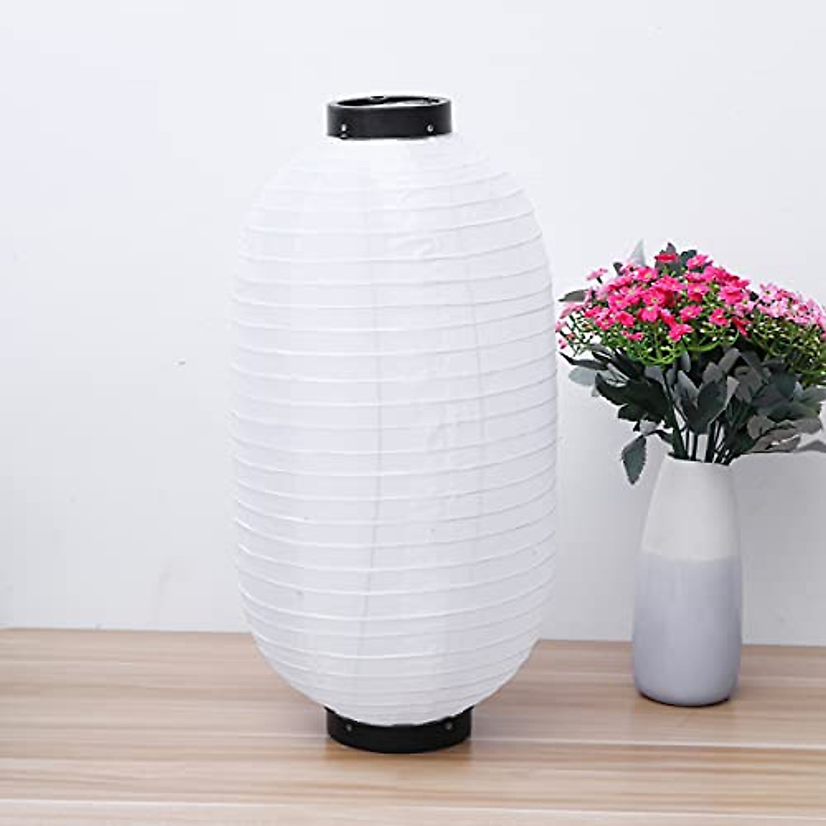 OSALADI Japanese Style Hanging Lantern White Blank Foldable Silk Sushi Lantern Waterproof Hanging Pendant for Traditional Festive Wedding Home Street Decor