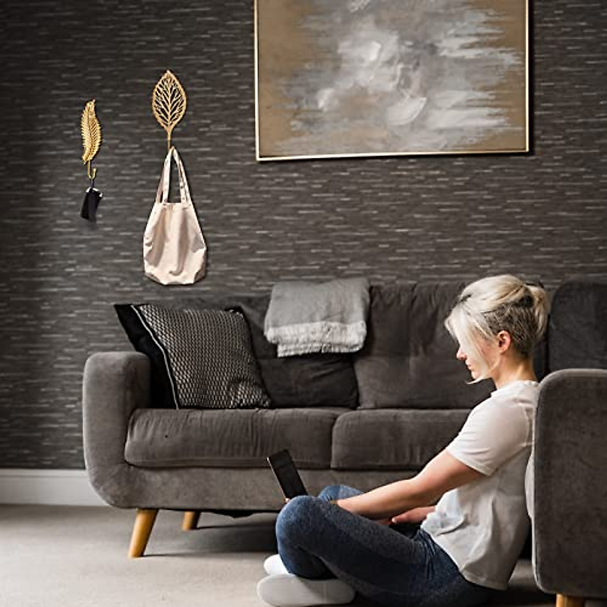 BENECREAT 9pcs Decorative Leaves Iron Hooks, 9 Style Feather/Maple Leaf Wall Mounted Hangers Gold Coat Hooks for Hanging Key, Towel, Coat, Photo Frame, Hat, Bag and Umbrella