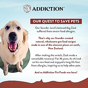 Addiction Viva La Venison Premium Grain-Free Dry Dog Food - Single Protein & Novel Meat with Probiotics - No Chicken, Beef, or Turkey - Ideal for All Dogs & Puppies 4lb