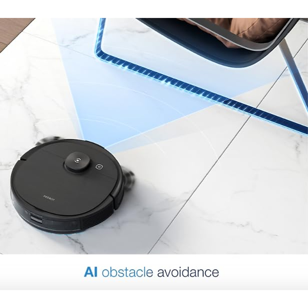 ECOVACS ROBOTICS - DEEBOT T8 AIVI Vacuum & Mop Robot with Advanced Laser Mapping and AI Object Recognition & Avoidance - Black(Renewed)