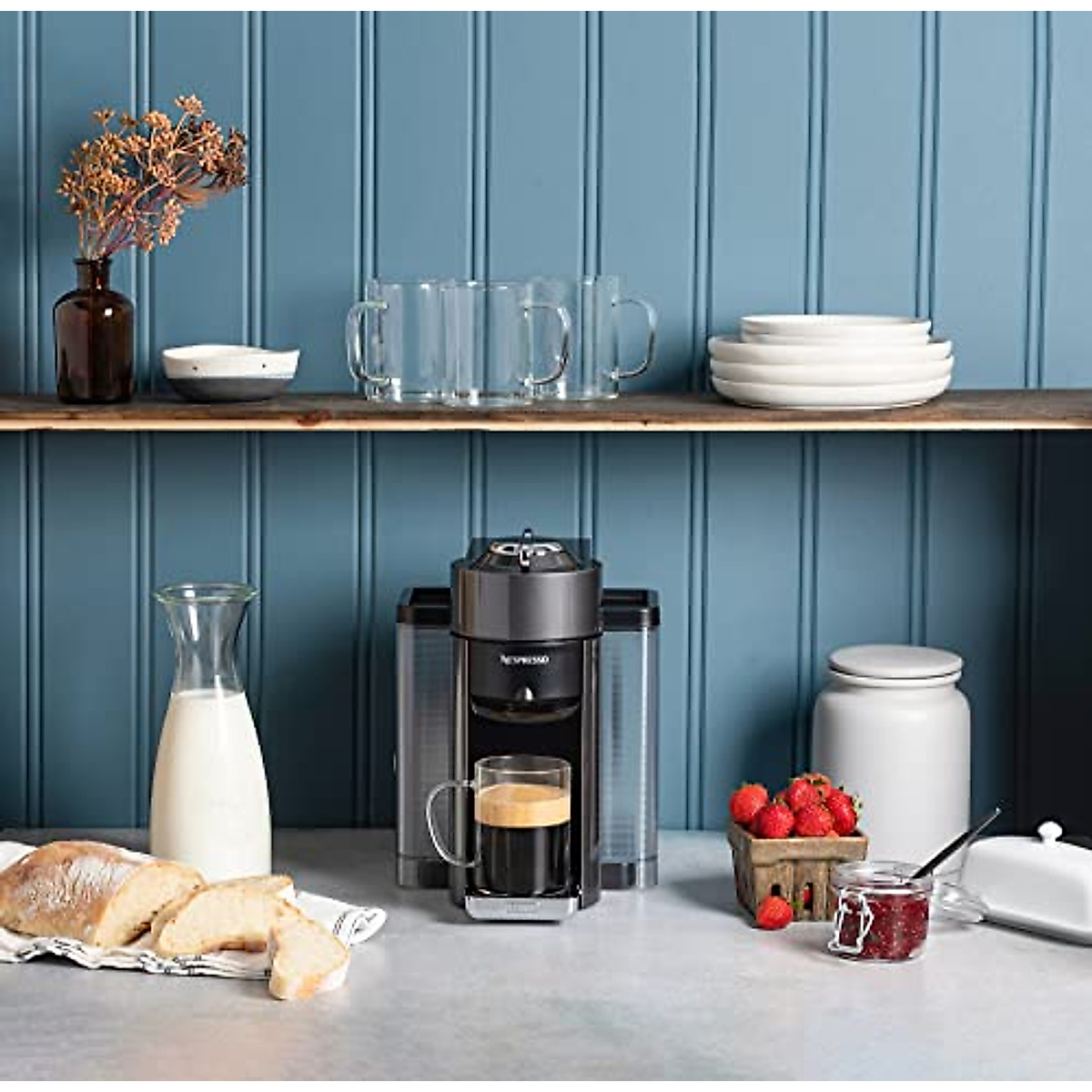 Set of 6 Ultra Durable Sleek Glass Coffee Mugs with Handle, Clear Borosilicate Glass Teacups, Coffee Cups for Cappuccino, Latte, Tea, Espresso, Hot Beverage, Dishwasher & Microwave Safe