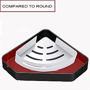 EAQ 2 Pack Corner Shower Shelves, Shower Organizer with 4 Removable Hooks and Towel bar,Adhesive No Drilling Wall Mounted Or Organizer Basket for Washroom/Toilet/Dorm/Kitchen, Matte Black