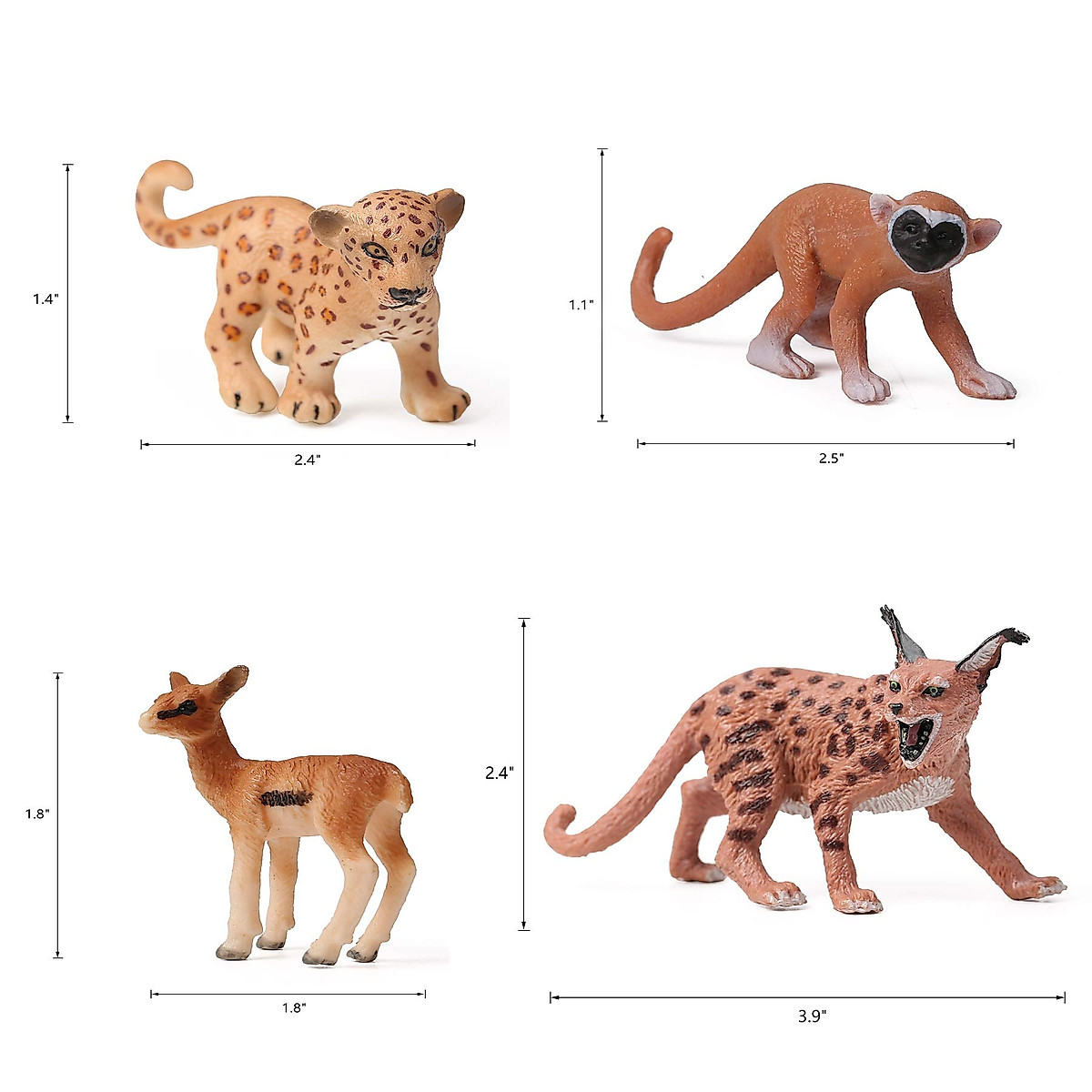 16pcs Baby Safari Animals Figures Realistic Wildlife Creatures Figurines Baby Animals African Jungle Zoo Miniature Toys Cake Toppers Birthday Gift for Kids