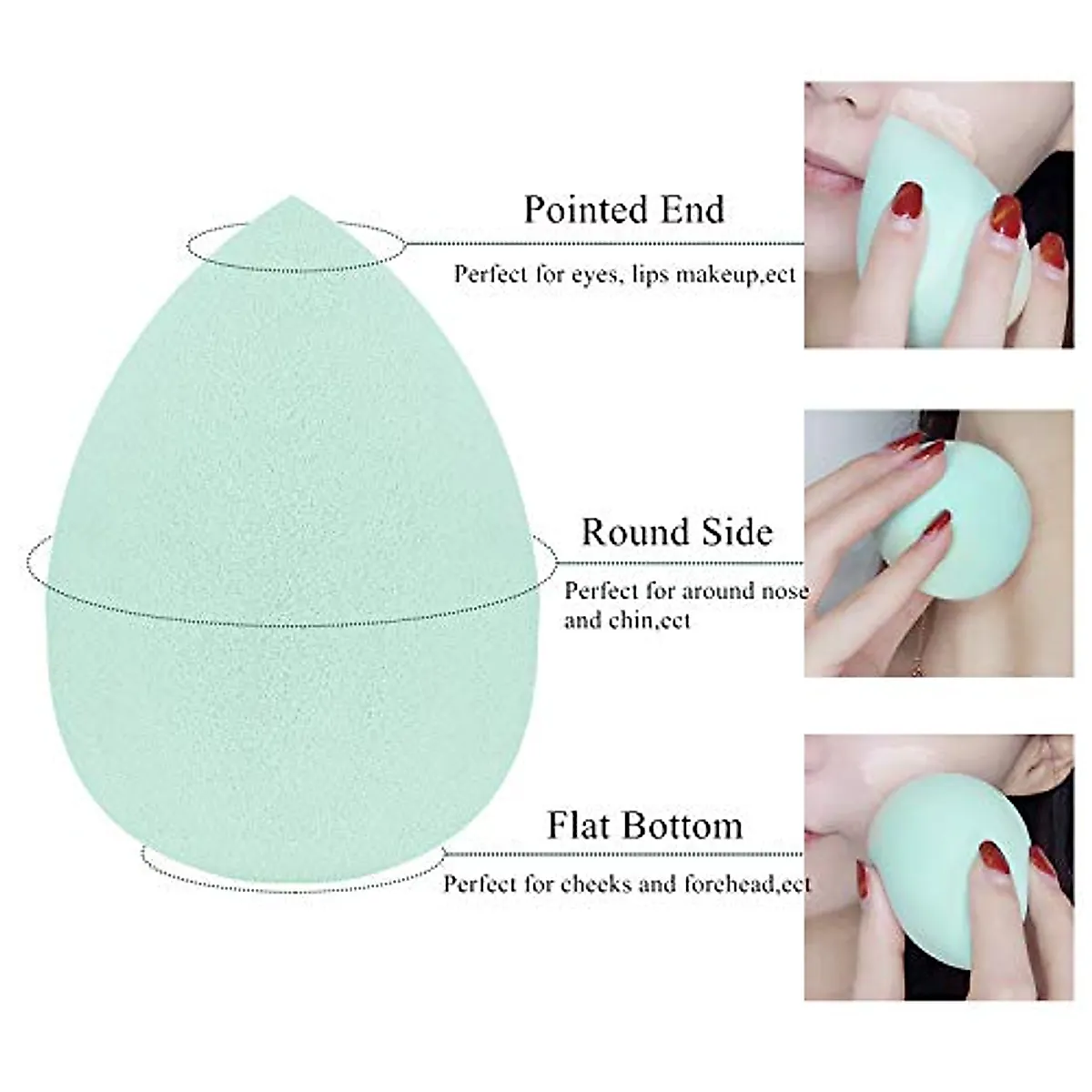 BTYMS 20 Pieces Makeup Sponge Set Blender Blending Sponge Face Beauty Sponge Flawless for Foundation and Powder