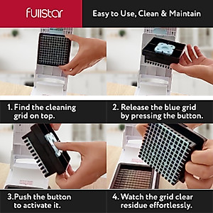 Fullstar 9-in-1 Vegetable Chopper with Extra Large Catch Tray - XL Veggie Chopper, Chopper Vegetable Cutter - Food Chopper, Kitchen Gadgets with Anti-Slip Bumper & Self Cleaning Feature (White)