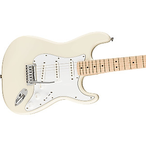 Fender 6 String Solid-Body Electric Guitar, Right, Olympic White, Full (0378002505)