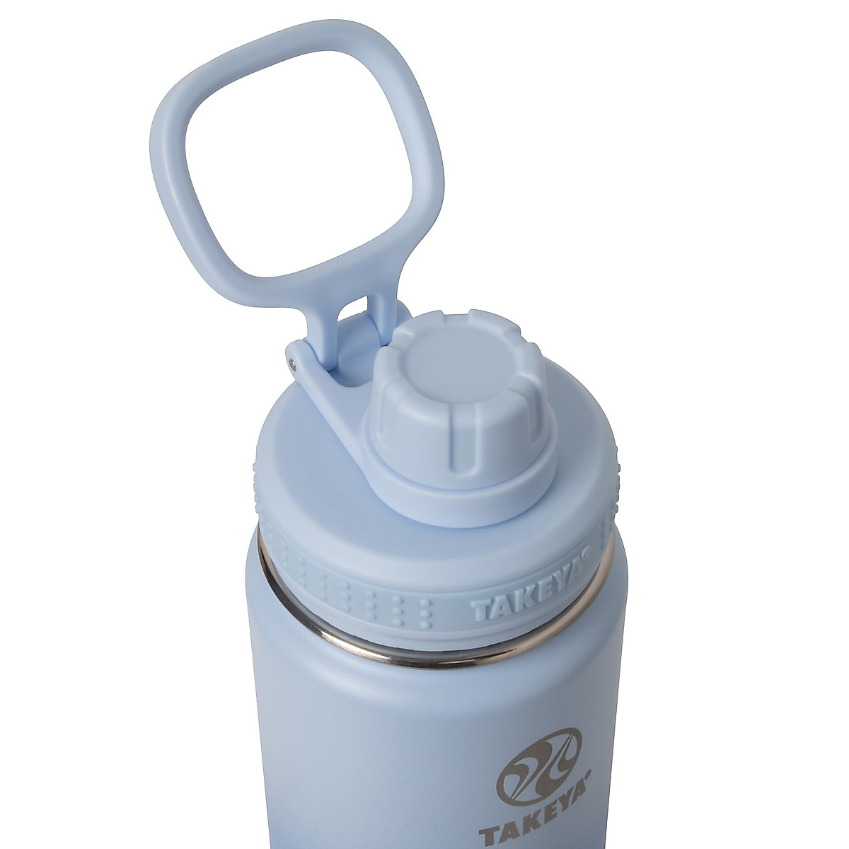 Takeya Actives Water Bottle with Spout Lid - Bottle with Double Stainless Steel Insulation - Dishwasher Safe & BPA-Free - Bottle with Spout Lid & Removable Bumper - 24 oz, Ombre Pacific Blue