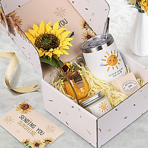 Get Well Soon Gifts - Sunflower Gifts Sending You Sunshine - Birthday Gifts for Women, Mom, Best Friend Care Package - Feel better gifts for Sick Friends after Surgery Thinking of You Gifts