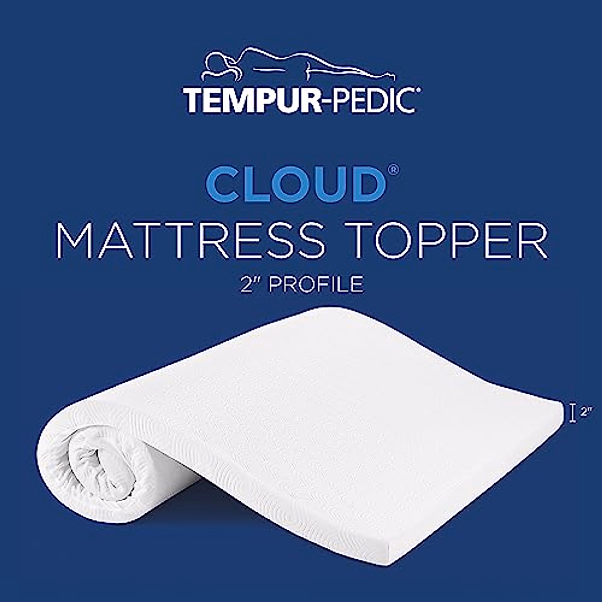 Tempur-Cloud 2-Inch Mattress Topper, Queen,White