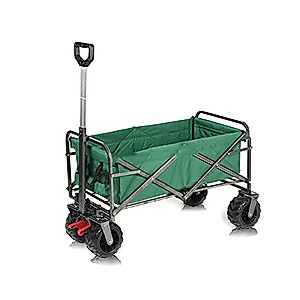 Suuim Collapsible Folding Wagon, Folding Camping Wagon,Collapsible Beach Garden Cart,Heavy Duty Utility Garden Yard Folding Cart,with Side Pocket Cup Holder
