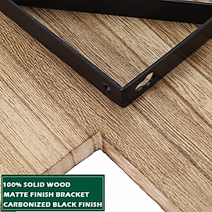 2 Pack Floating Shelves,Steel Wood Bookshelf Corner Shelf Living Room Showcase Storage Shelf Heavy Duty Shelves,Corner Shelves for Wall (Yellow)