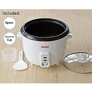 IMUSA USA GAU-00012 Electric NonStick Rice Cooker 5-Cup (Uncooked) 10-Cup (Cooked), White