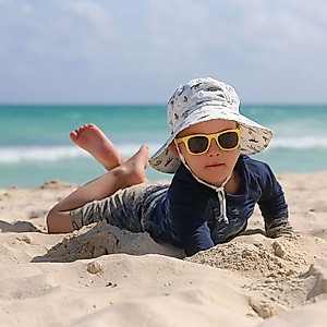 JAN & JUL 50+ UPF Baby Boy Dinosaur Bucket Hat, Adjustable, Cotton (M: 6-24 Months, Dino)