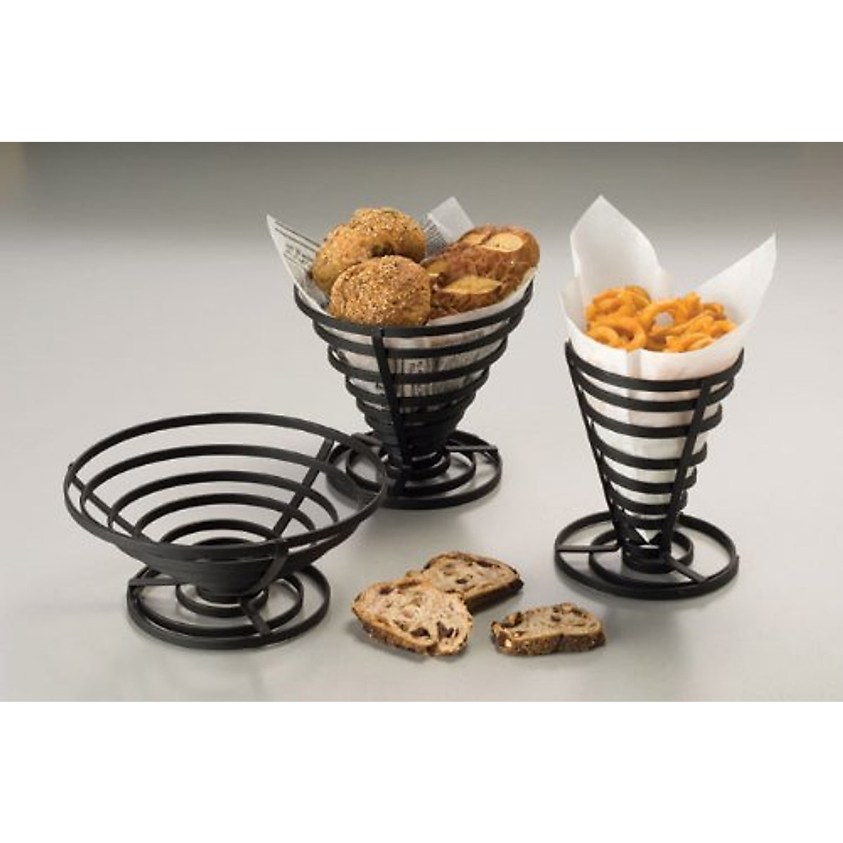 American Metalcraft FCD2 Baskets, 7" Length x 7" Width, Black