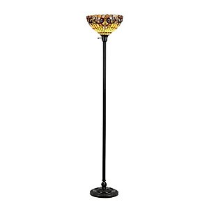Chloe Lighting CH33353VR14-TF1 "Serenity" Tiffany-Style Victorian 1 Light Torchiere Floor Lamp 14" Shade