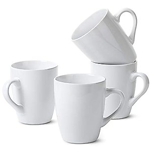 BTaT- White Coffee Mugs, Set of 4, 12oz, Coffee Mug Set, Christmas Coffee Mugs, Hot Chocolate Mugs, Ceramic Mugs, Large Mugs for Coffee, Set of Mugs, Hot Cocoa Mugs, Mug Sets, Mother's Day Gift