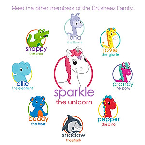 Brusheez Electronic Toothbrush Replacement Brush Heads 2 Pack (Sparkle The Unicorn)