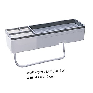 GATHINESS Shelves Bathroom Storage Rack Bathroom Wall Mounted Towel Hanger Adjustable Shelves Corner Shower Pot bar Rack Hand Towel bar Towel Rod Storage Basket Nail Free Shelf