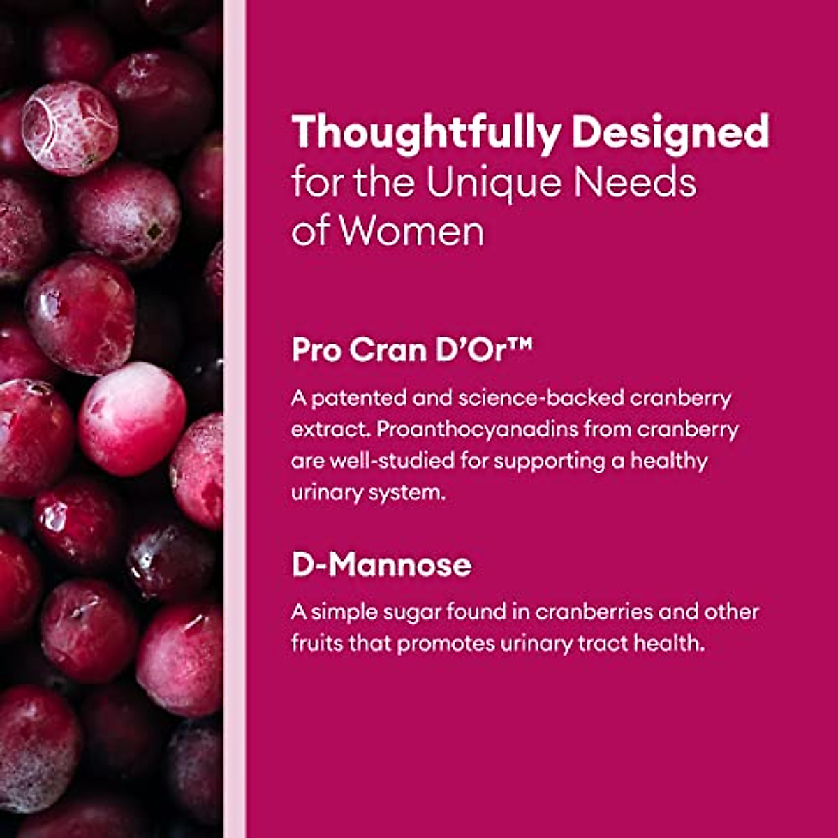 Probiotics for Women with Organic Prebiotics - 50 Billion CFU, D-Mannose & Cranberry Extract for Digestive, Immune & Feminine Support - 6 Probiotic Strains Selected for Women - Womens Probiotic - 30ct