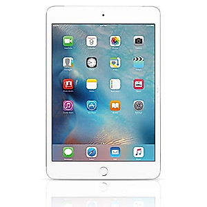 Apple iPad Mini 4, 128GB, Silver - WiFi + Cellular (Renewed)
