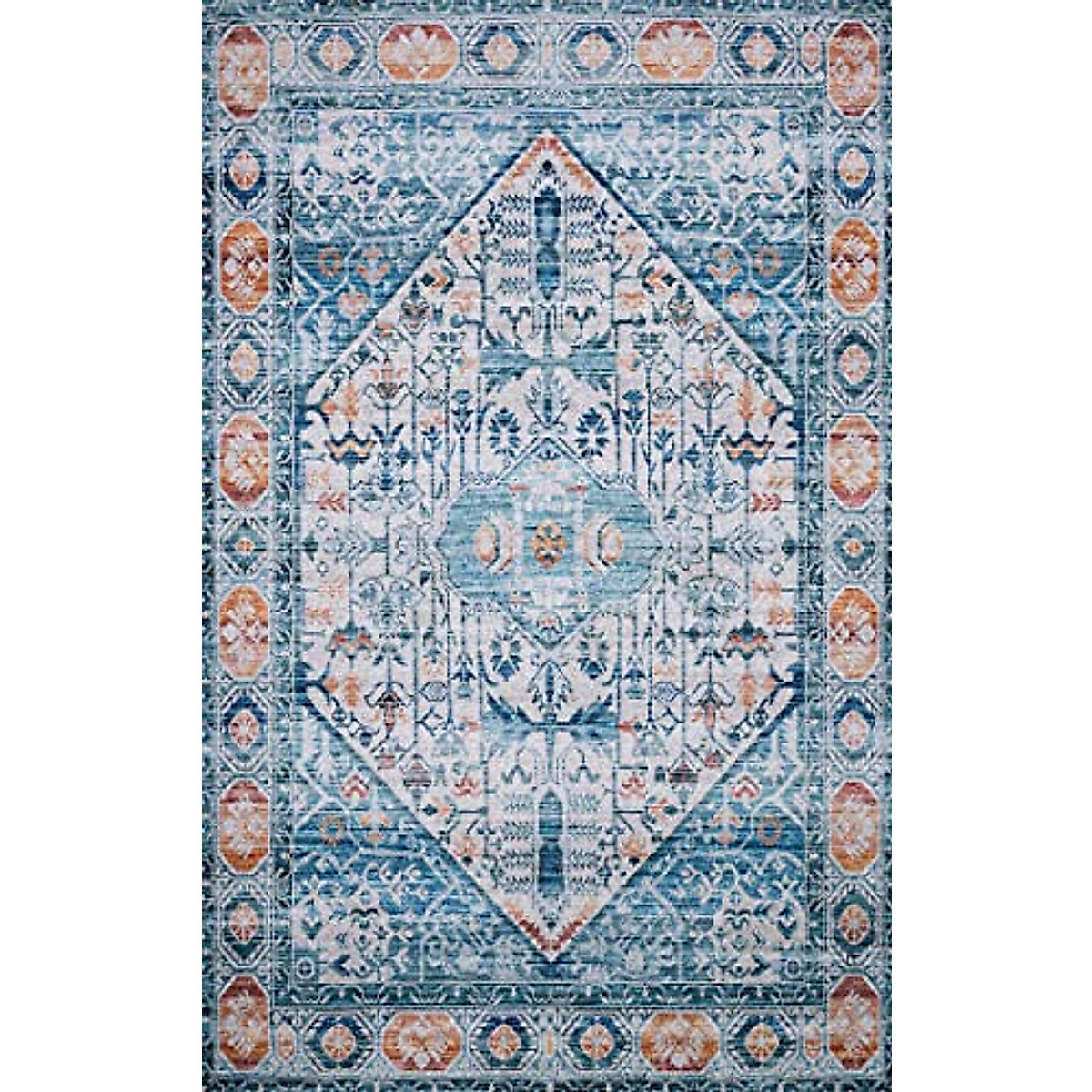 Justina Blakeney x Loloi Cielo Collection CIE-03 Ivory / Sunset Transitional 8'-0" x 10'-0" Area Rug