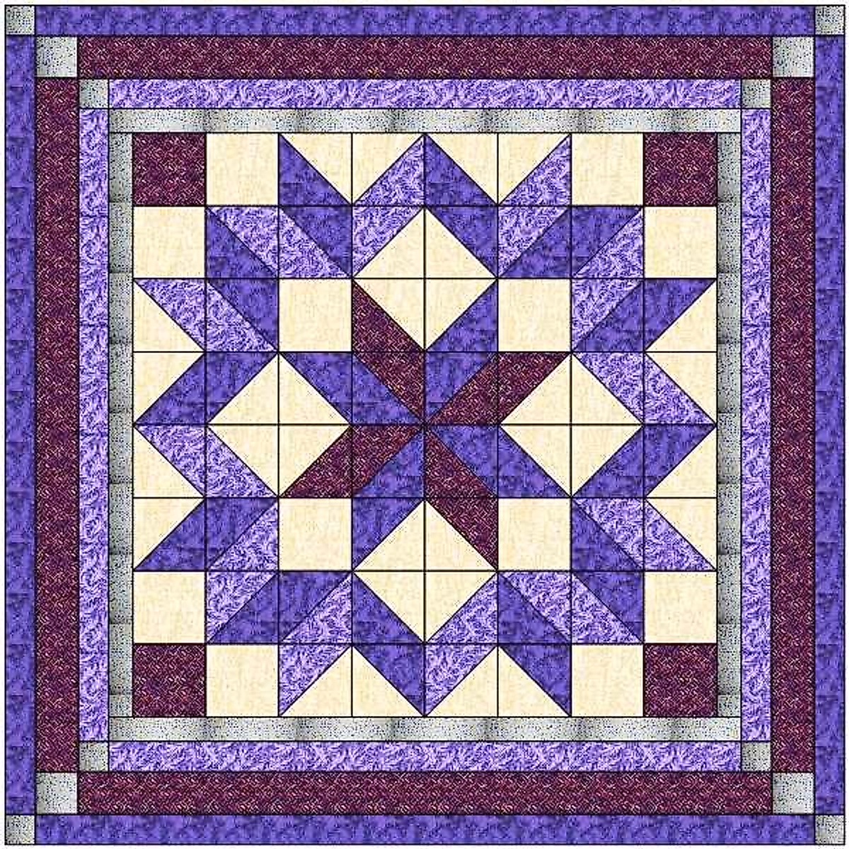 Material Maven Easy Quilt Kit Carpenters Wheel Purple Passion!!