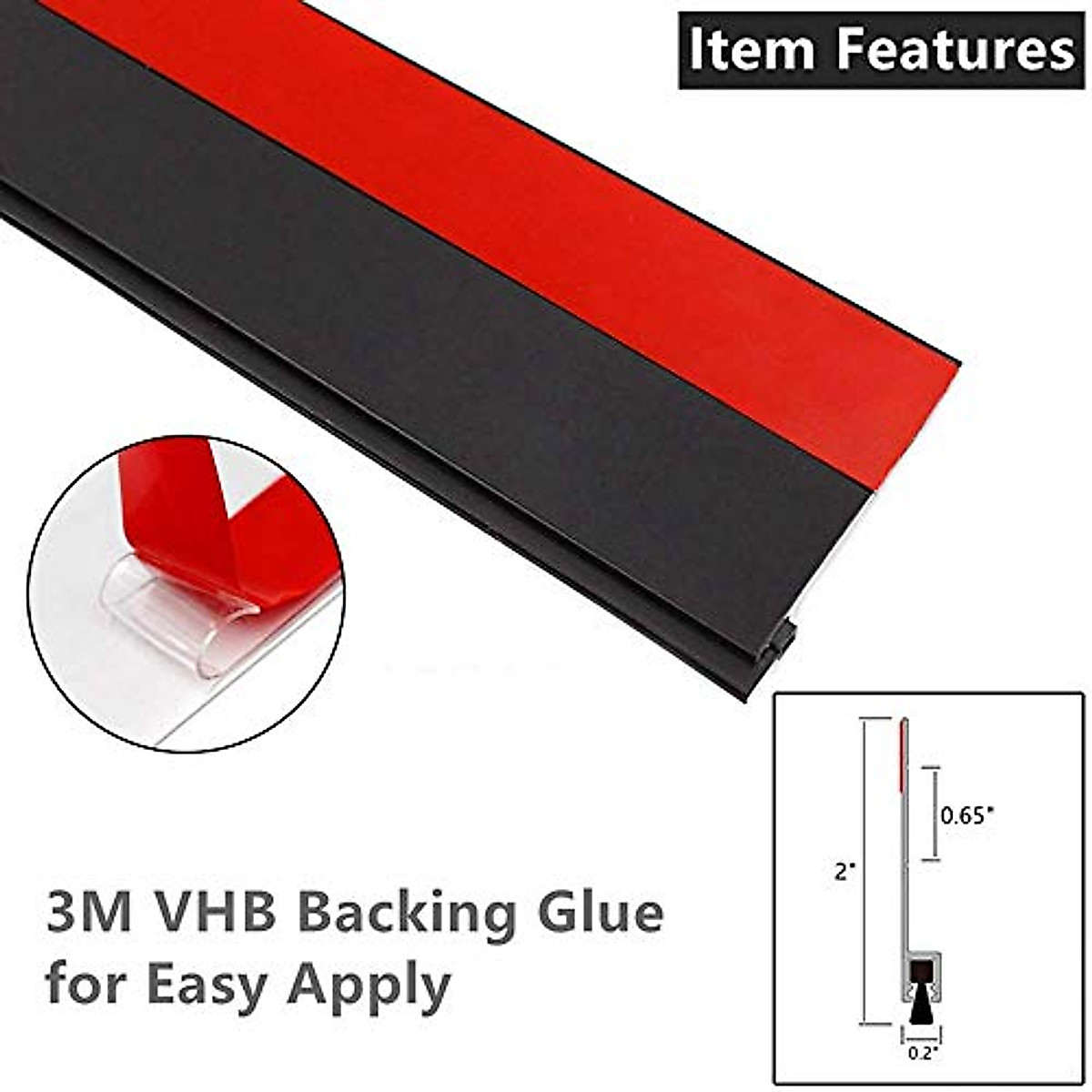 BAINING Metal Door Draft Stopper, 43.5 Inch Under Door Sweep Bottom Blocker Seal Strip, Aluminium Sweeps Anti Mouse Bite, Black