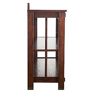 SEI Furniture Camino Mission Sideboard & Curio - Red Washed Expresso Finish w/ Faux Slate - Spacious Design (AMZ0092MC)