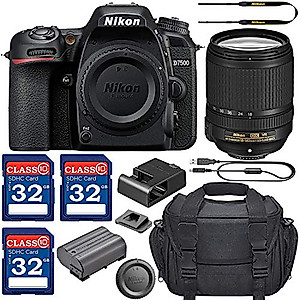 Nikon D7500 DSLR Camera & AF-S 18-140mm VR Lens with 3 Memory Card Bundle
