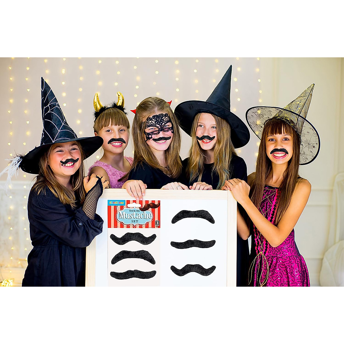 Chochkees Mustache Set, Pretend Play, Dress-Up Costume (6-Pack (Total of 18))