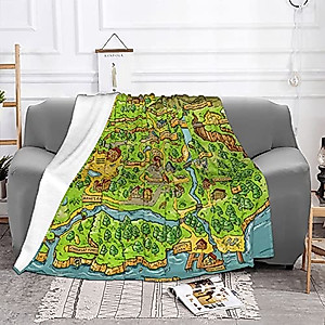 Stardew Valley Map Ultra-Soft Micro Fleece Blanket Ultra Soft Micro Fleece Blanket Cozy Warm Throw Blanket Suitable for All Living Rooms Bedrooms Sofa