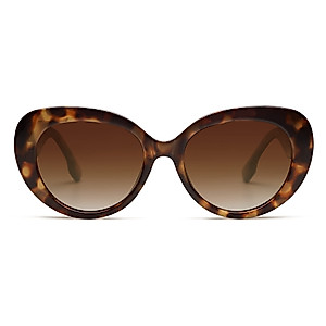 SOJOS Retro Cat Eye Polarized Sunglasses Womens Vintage Shades Trendy Designer Sun Glasses UV Protection SJ2261 with Tortoise/Brown Lens