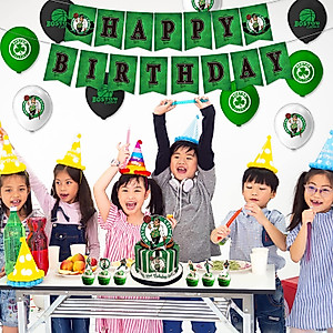 Boston Celtics Basketball Birthday Party Decorations Basketball Sports Birthday Party Favors Jayson Tatum Party Supplies includes Banner Balloons Cupcakes Cake Topper for Boys