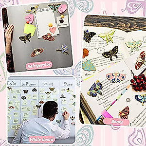 40 Pieces Butterfly Magnetic Bookmarks Butterfly Shape Page Markers Cute Book Markers for Women Kids Students Gifts School Office Book Reading Supplies, 20 Styles Magnetic Bookmarks