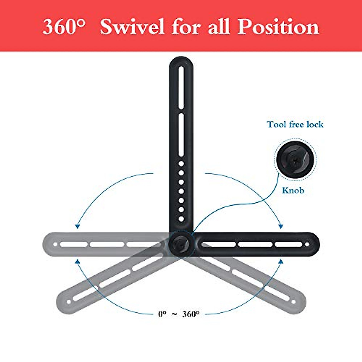 Dynavista Soundbar Mount Sound Bar TV Bracket for Mounting Above or Under TV, Fits 22lbs(10kg) with Adjustable Long and Short Extension Arm
