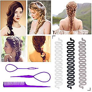 MeetFavorite Topsy Tail Hair Styling Tool ，Hair braiding tool,Hair Styling Accessory（19P） Blue