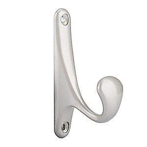 (Pack of 3) Wall Mounted Coat Rack Hanger Towel Clothes Hat Hook for Bathroom Closet Room Kitchen Double Hole Fixation(Matte Nickel)