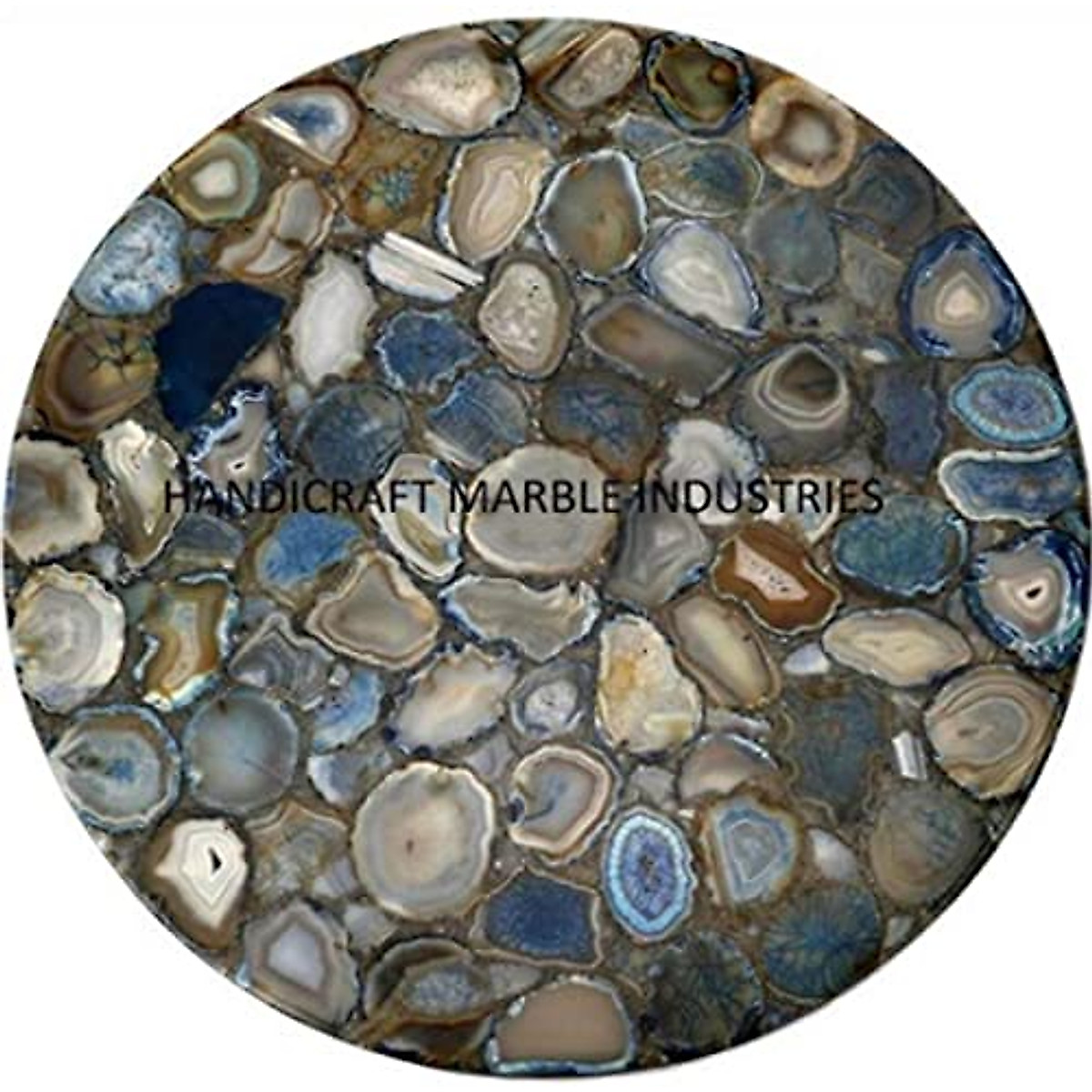 Round Agate Dinning Table 27", Round Coffee Table, Agate Table Top, Agate Coffee Table, Agate Side Table, Grey Agate Geode Table, Turkish Agate