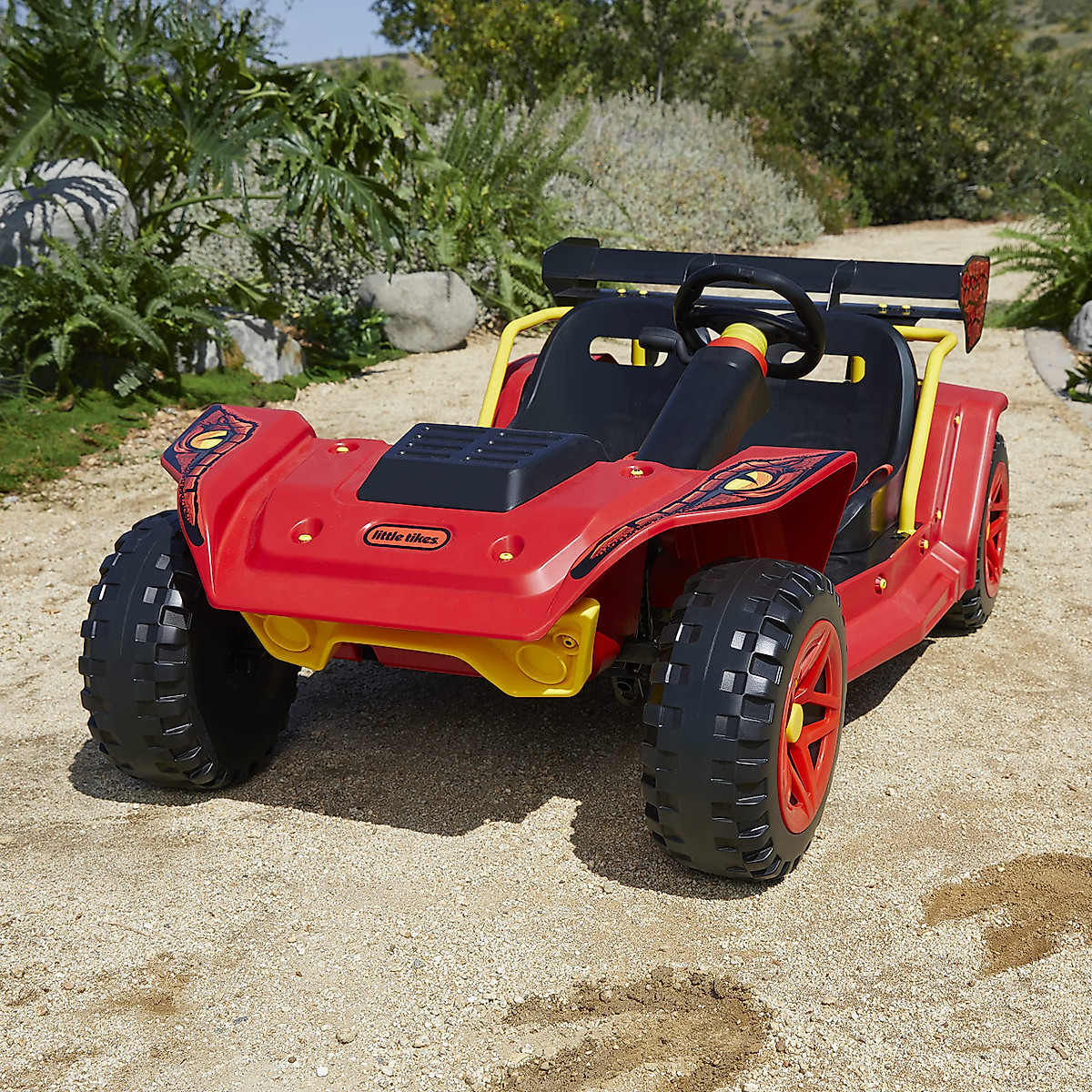 Little Tikes Dino Dune Buggy 12V Electric Powered Ride-On with Portable Rechargeable Battery, Adjustable Seats, Seatbelts, for Kids, Children, Toddlers, Girls, Boys, Ages 3-6 Years, Multicolor